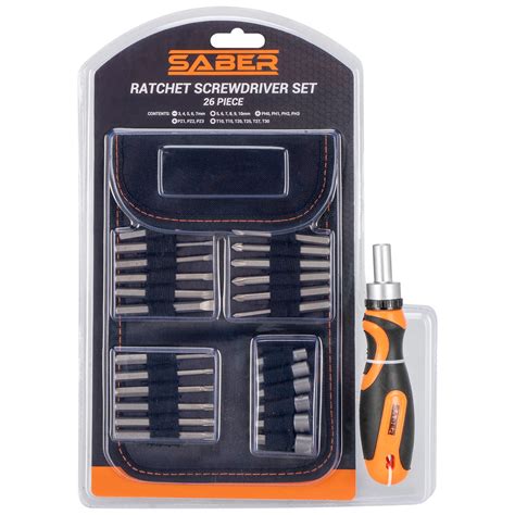 Saber Rachet 26 Piece Ratchet Screwdriver Set Wilko