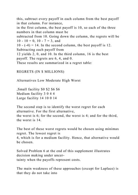 Decision Theory Learning Objectives Supplement Outline 5sdocx