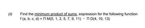 Solved B Simplify The Following Expression Using The Chegg