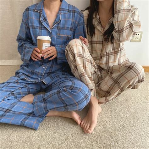 마드라스 체크 커플 파자마 Set