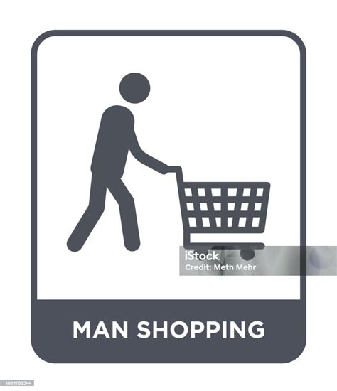 흰색 배경에 남자 쇼핑 아이콘 벡터 남자 쇼핑 유행 가득 동작 컬렉션에서 아이콘 가방에 대한 스톡 벡터 아트 및 기타 이미지 가방 고객 디자인 Istock