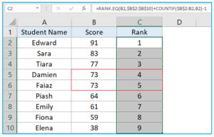 How To Apply Excel RANK Function