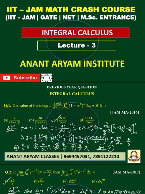 Jam Maths Integral Calculus Lec 3 Pdf Geometry Applied Mathematics