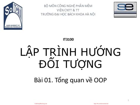 [PDF]Lập Trình Hướng Đối Tượng - Đh Bách Khoa Hn - Nguyễn Thị Thu Trang - Bai 01 - Tong Quan Ve ...
