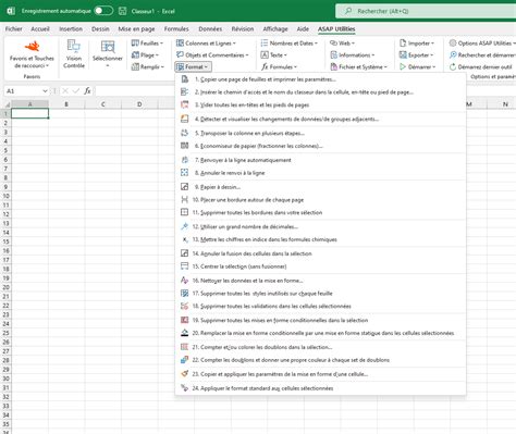 “format” Tools Asap Utilities Description De Ses Outils Excel