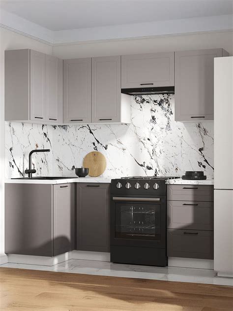 Кухонный гарнитур Сектор 2 1х1 м мебель для дома и кухни с антресолью Белый Грей Нео