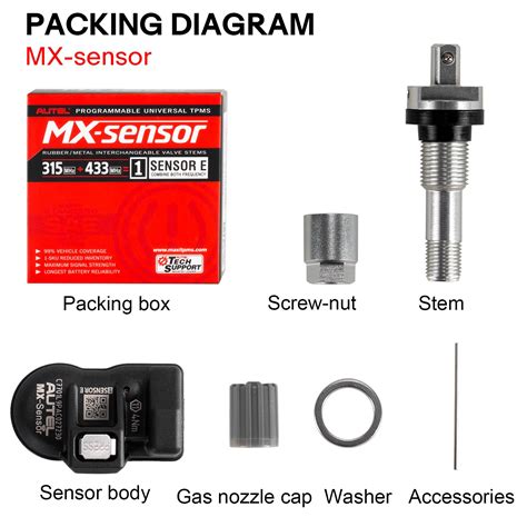 [4pcs set] autel mx sensor 433mhz and 315mhz 2 in 1 universal