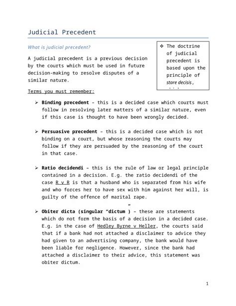 Docx Judicial Precedent Handout Dokumen Tips