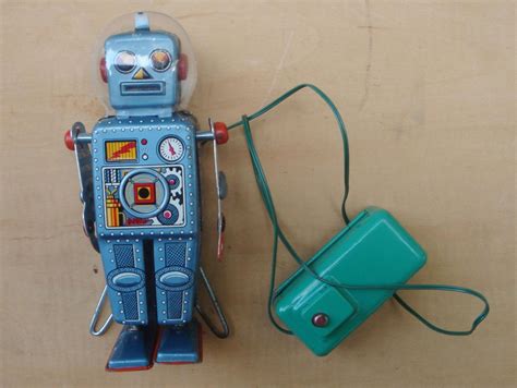 Rare 1950s Linemar Domed Easelback Robot Great Condition Battery Operated Tin 1819972898