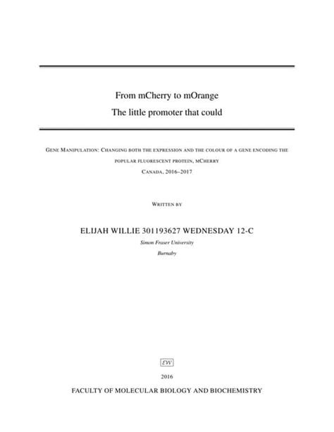 Molecular Bilogy Lab Report 1 Pdf