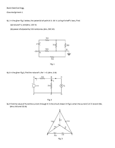 Bee Assignment Basic Electrical Engineering Concepts And Problems