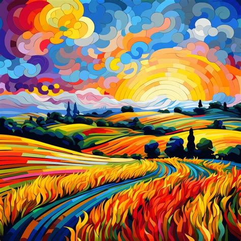 Premium Ai Image The Vibrant Canvas Crop Fields As An Artists Inspiration