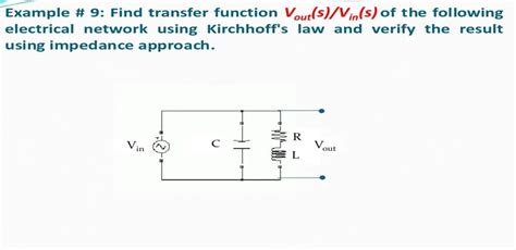 Solved Automatic Control Electrical Modelling Example 9 Find