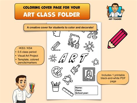 Coloring Cover Page For Art Class Folder Teaching Resources