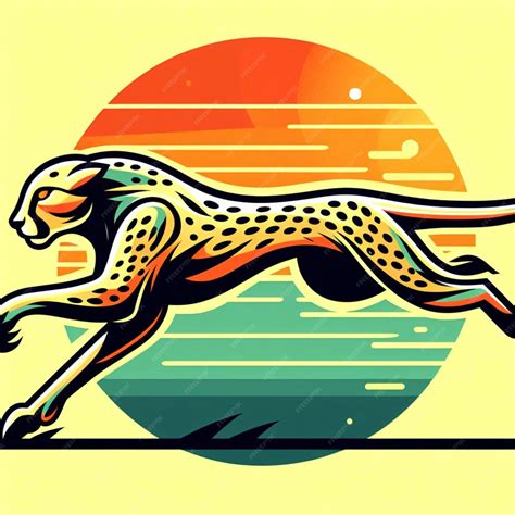 Premium Vector Vector Wild Cheetah Running Illustration