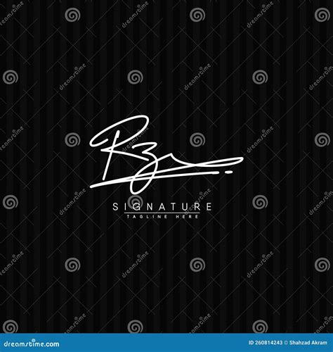 Simple Signature Logo For Alphabet Rz Handwritten Signature For