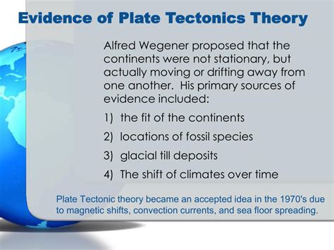Plate Tectonics Theory Evidence
