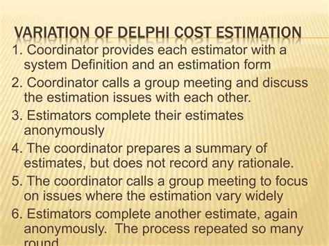 software cost estimation techniques pptx