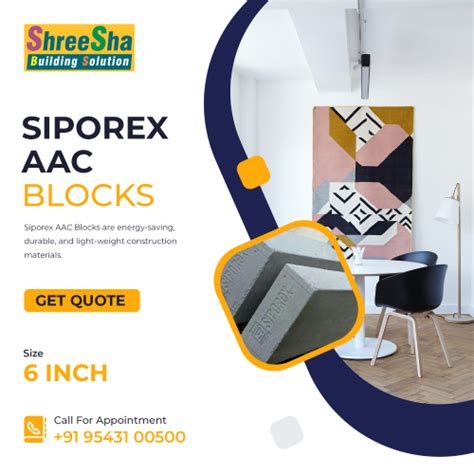 Siporex Aac Blocks 6 8 9 Inches Coimbatore Tamilnadu
