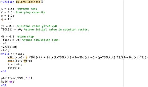 solved matlab matlab matlab euler s method i would like