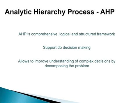 Ppt Analytical Hierarchy Process Ahp Powerpoint Presentation Free Download Id5613667