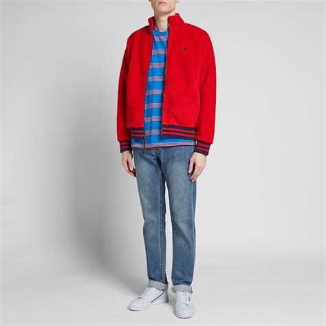 Polo Ralph Lauren Sherpa Zip Up Fleece Red End Uk