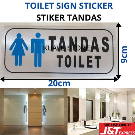 1piece Toilet Sign Sticker Sticker Tandas Stiker Tandas 1 Keping Shopee Singapore