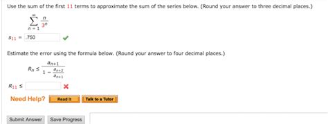 solved use the sum of the first 11 terms to approximate the