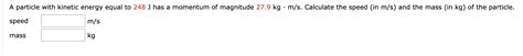 Solved A Particle With Kinetic Energy Equal To 248 J ﻿has A