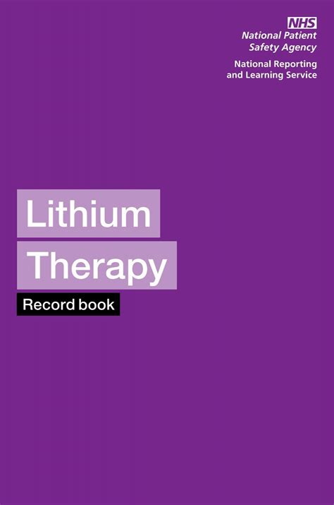 Lithium Therapy Patient Safety National Patient Safety Agency
