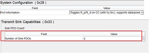 tps65982 sink capability setting when there is no need to draw current