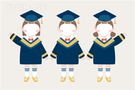 어린이 졸업식 학사모 가운 착용 얼굴합성 일러스트 유토이미지 상세페이지 베이직샵 일러스트 22176007