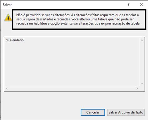 Sql Server Como Resolver O Erro Que Não Permite Salvar Alterações Em