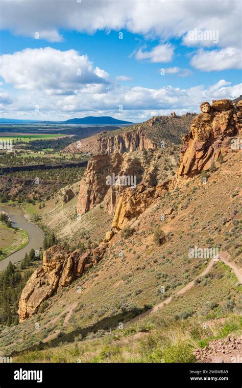 Overlook From The Top Of Smith Rock State Park In Central Oregon Us
