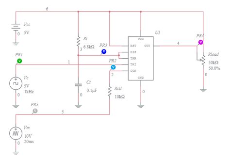 555 Pulse Width Modulator Voltage Controlled Duty Cycle Multisim Live
