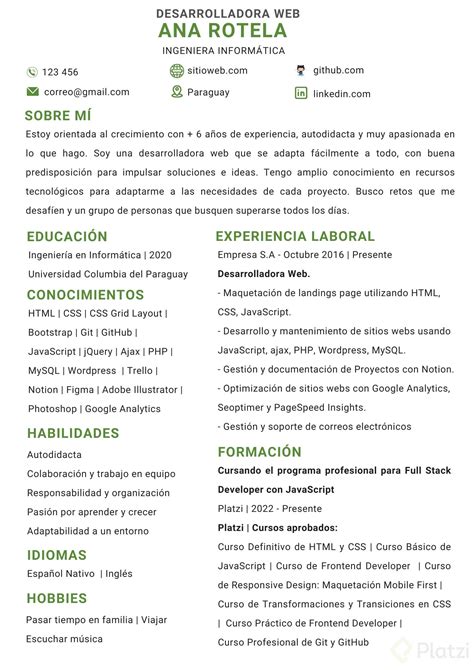 Cómo describir tu experiencia profesional en tu CV Platzi