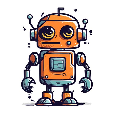 Premium Vector Cute Robot Vector Illustration Isolated On White Background