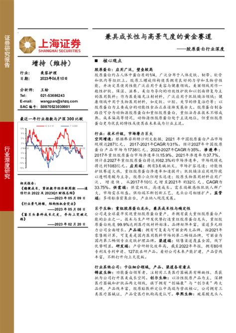 胶原蛋白行业深度：兼具成长性与高景气度的黄金赛道