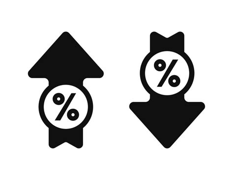 Percent Arrow Up And Down With Circle Frame Flat Style For Icon Symbol
