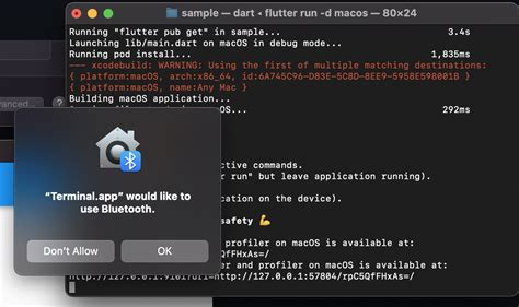 Bluetooth Permission Is Asked By The Terminal Instead Of The App On MacOS Issue