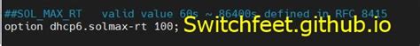 Dhcpv6 Sol Max Rt 82 Option Switchfeets Tech Note