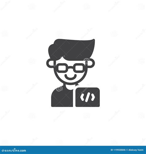Programmer Man Vector Icon Stock Vector Illustration Of Profession