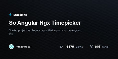 So Angular Ngx Timepicker Stackblitz