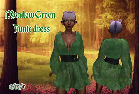 Second Life Marketplace Meadow Green Tunic Dress