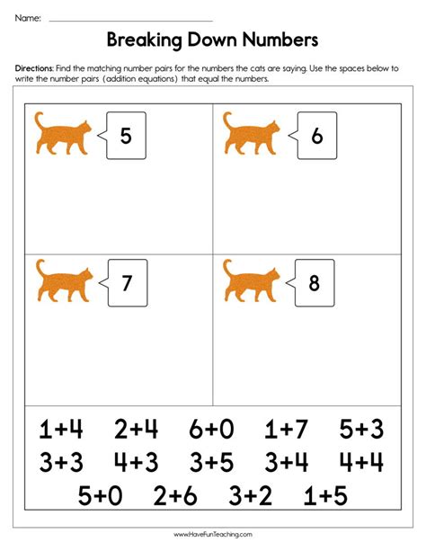 breaking down numbers worksheet have fun teaching