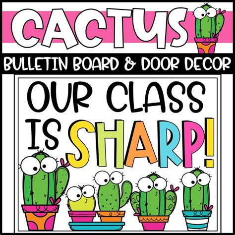 Cactus Bulletin Board Or Door Decoration Editable Etsy Back To