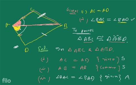 EXERCISE In Quadrilateral ACBD AC AD And AB Bisects A Show That A