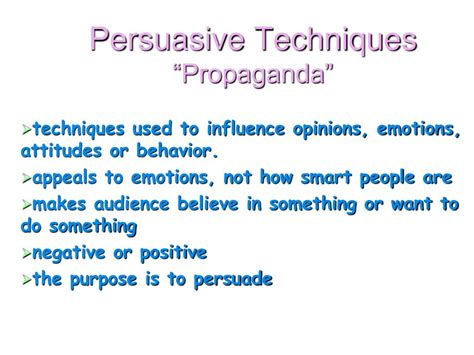 Ppt Persuasive Techniques “propaganda” Powerpoint Presentation Free