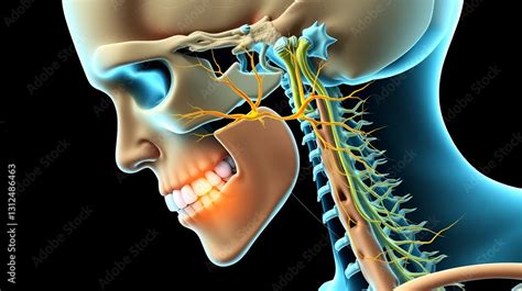 Medical Illustration Showing The Branches Of The Trigeminal Nerve