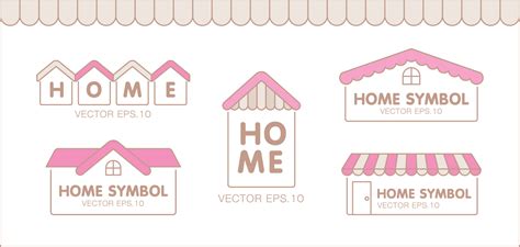 Cute Girly House Shape Symbol Collection Graphic Vector Vector Art At Vecteezy
